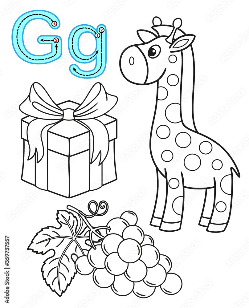 Printable coloring page for kindergarten and preschool. Card for study ...