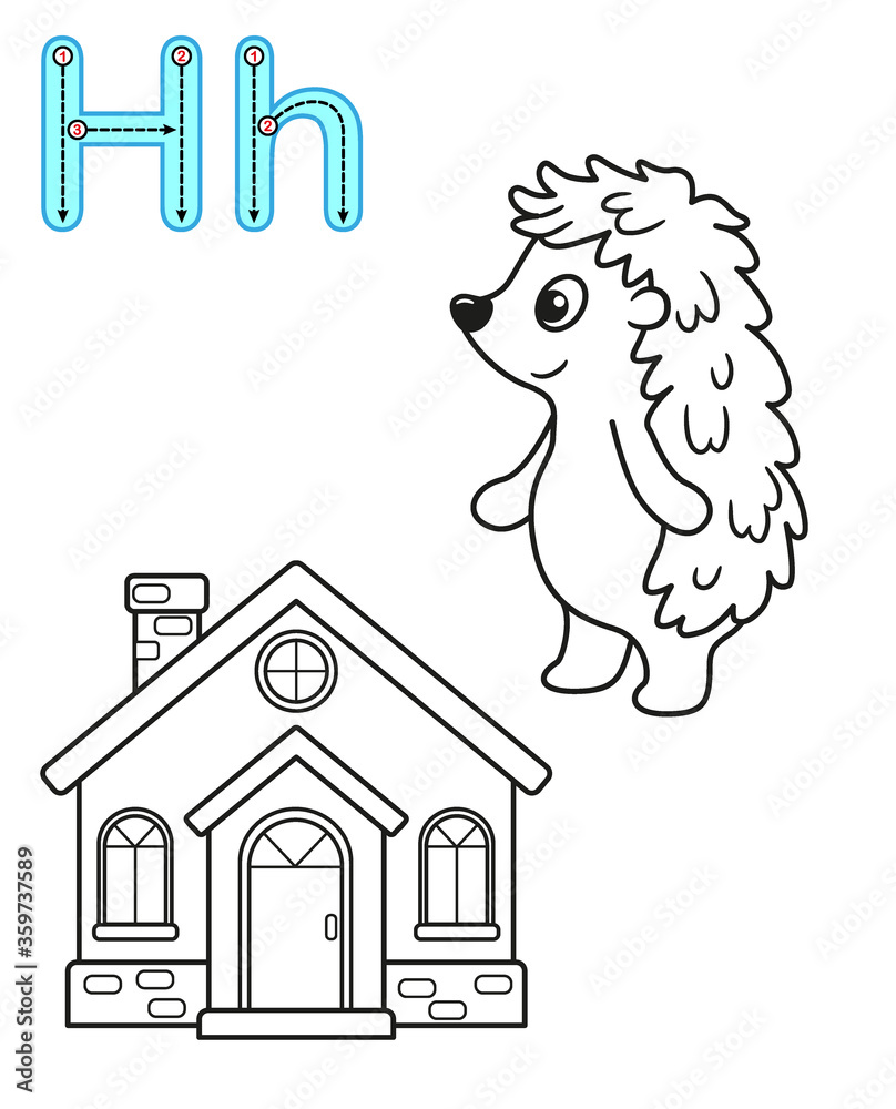 Printable coloring page for kindergarten and preschool. Card for study ...