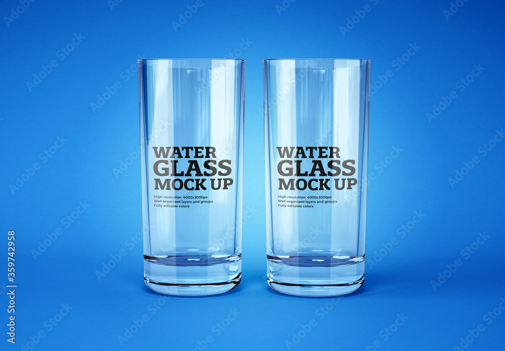 Realistic Water Glass Mockup Stock Template | Adobe Stock