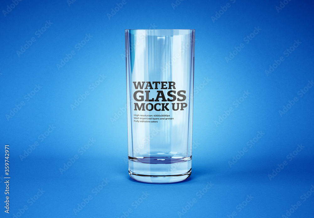 Realistic Water Glass Mockup Stock Template | Adobe Stock