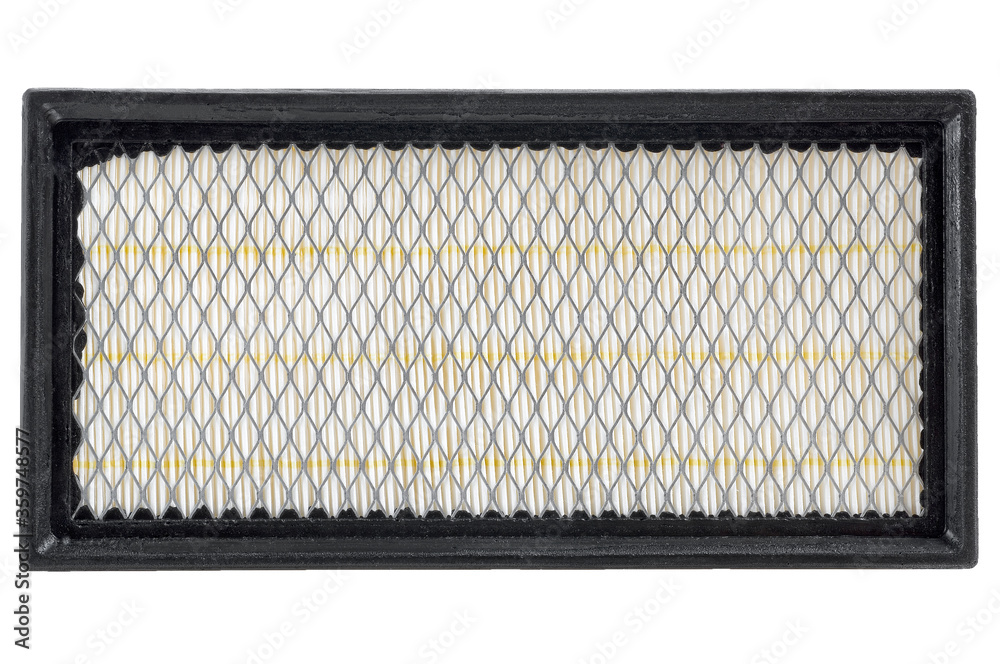 Air filter close-up used in vehicles Air filter showing multiple layers ...