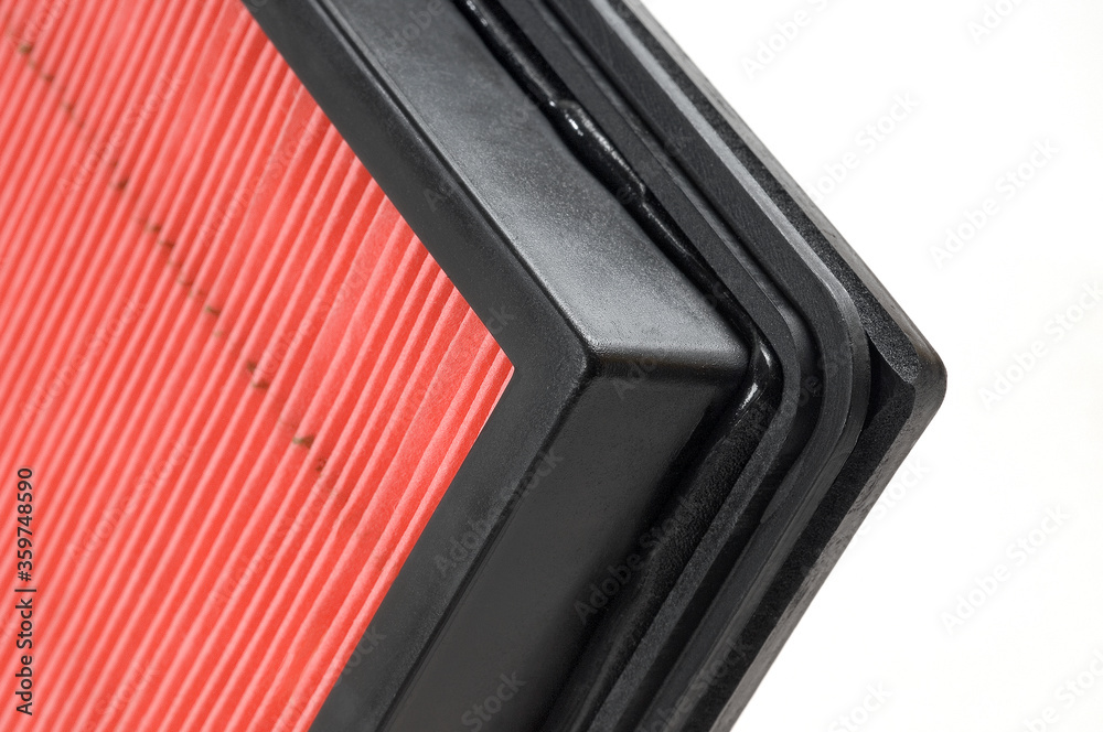 Air filter close-up used in vehicles Air filter showing multiple layers ...