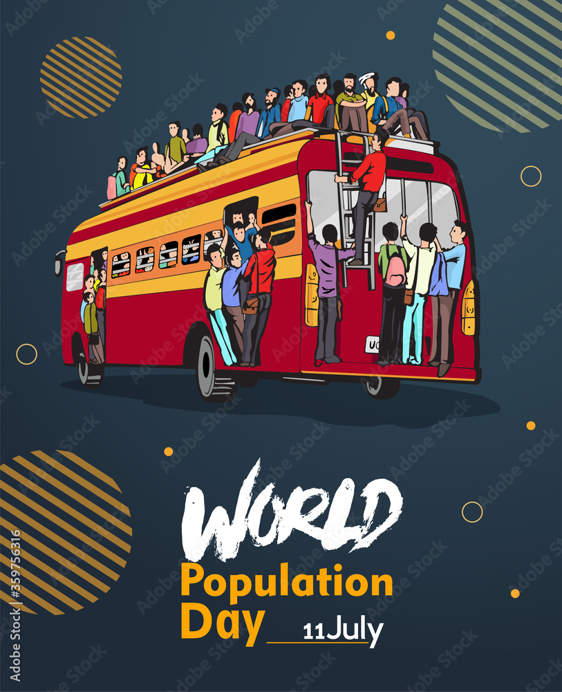 World Population Day, 11 July, Illustration,Poster Or banner Vector ...