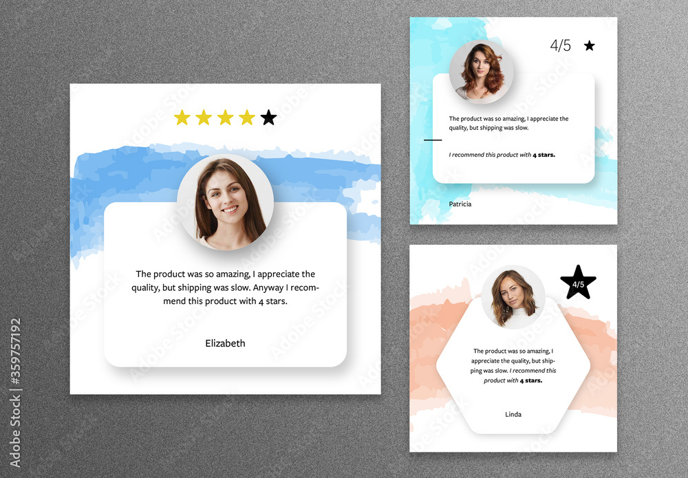 Product Review Social Media Post Layouts with Watercolor Backgrounds ...