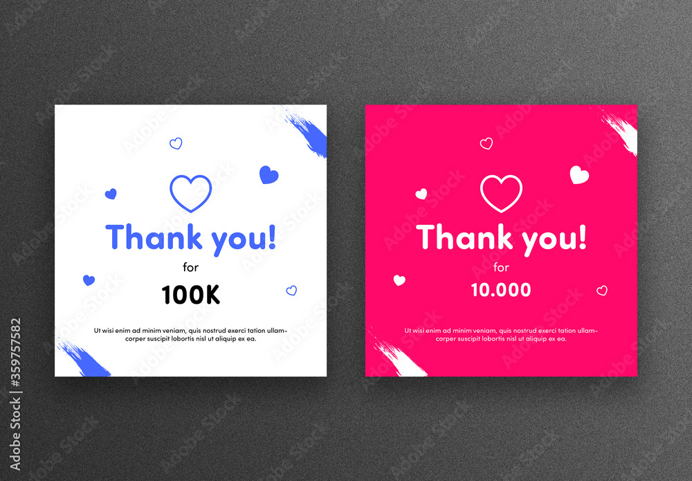 Thanks for Following Social Media Layouts Stock Template | Adobe Stock