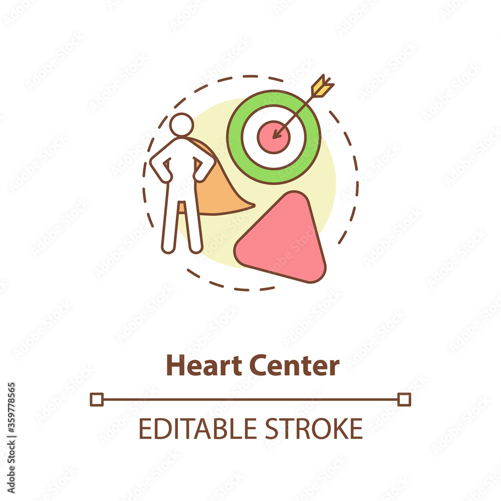 Heart center concept icon. Personal will. Ego and motivation. Chakra in ...
