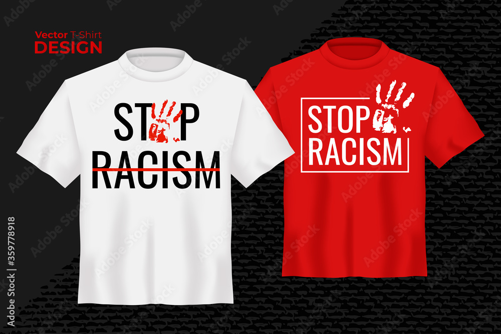 Vector t-shirt mock up set with handprint silhouette. 3d realistic ...