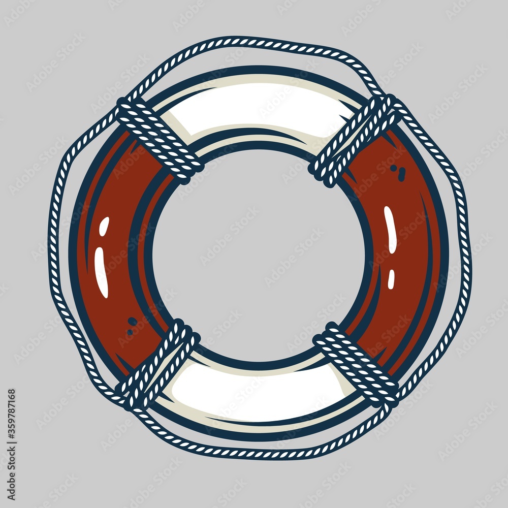 Help lifebuoy life preserver circle with rope Stock Vector | Adobe Stock