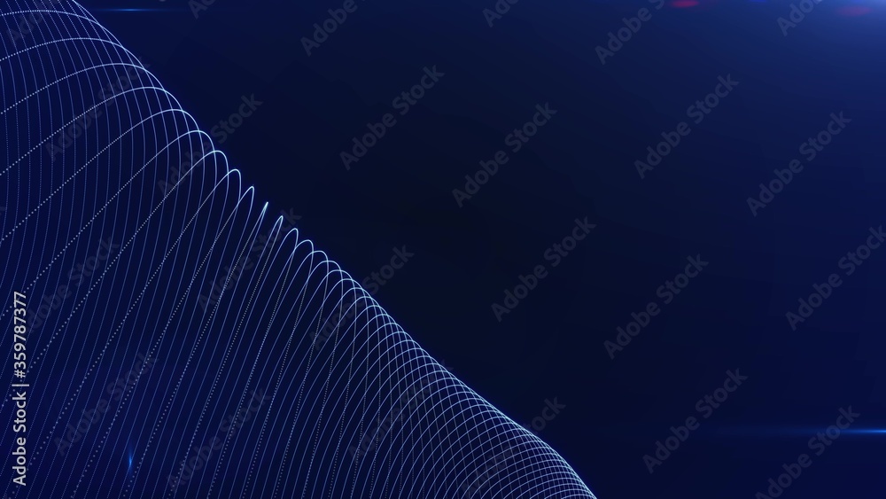 abstract futuristic digital blue motion background, wavy animated ...
