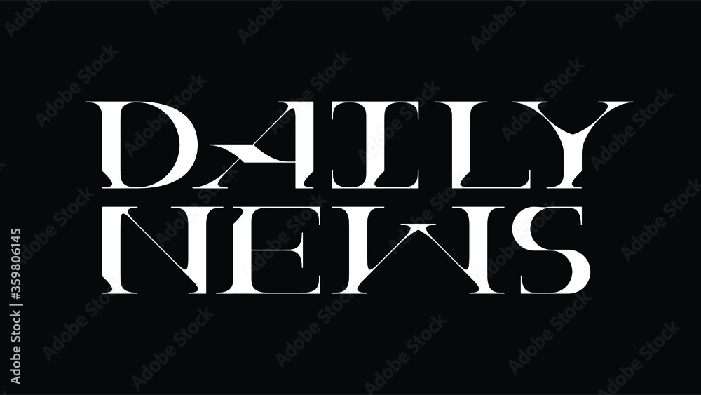 Custom Serif Typeface Logo of Daily News in white font with elegant ...