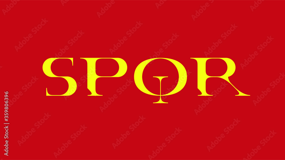 Custom serif logo font of the roman SPQR - Senatus Populusque Romanus ...
