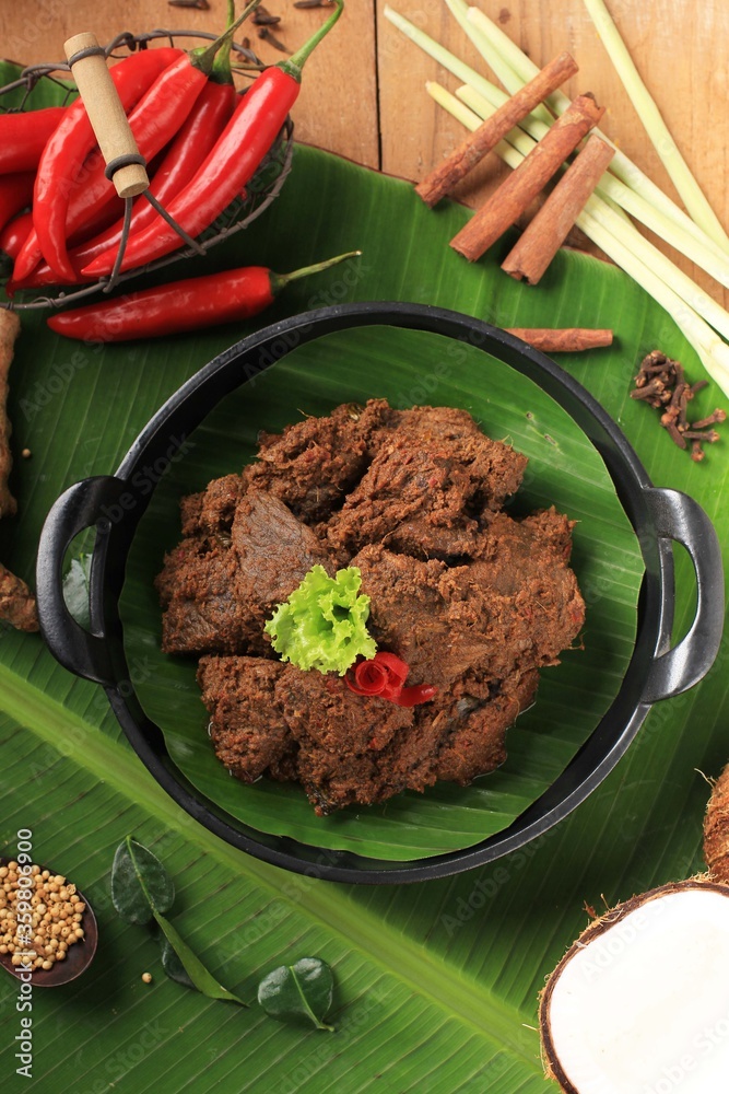 Rendang Padang. Spicy beef stew from Padang, Indonesia. The Popular ...