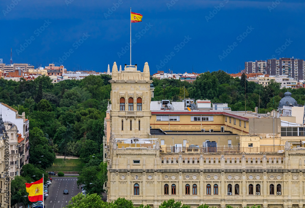 Aerial view of the ornate building of Cuartel General de la Armada or ...