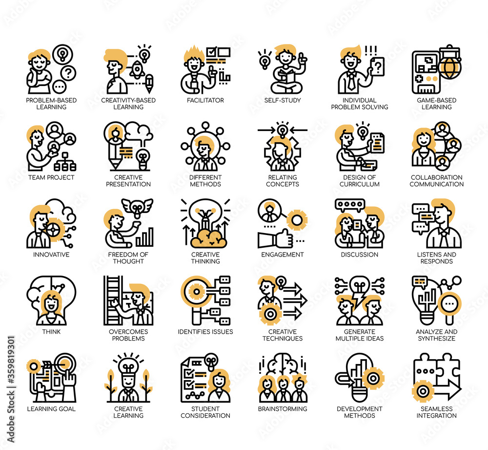 Set of creative learning thin line and pixel perfect icons for any web ...