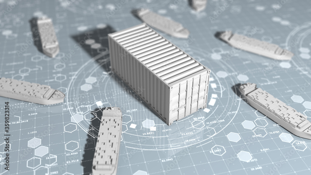 Container ship freight import export logistic and transportation of ...