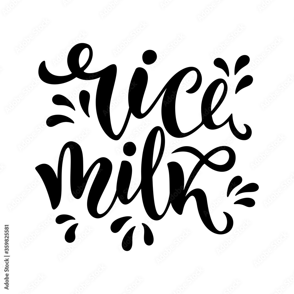 Vegetarian, rice, organic milk lettering quotes for banner, logo and ...