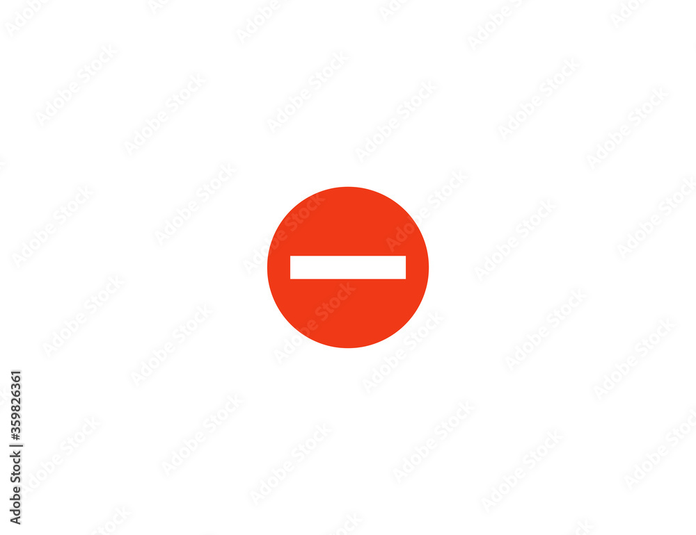 No Entry vector flat icon. Isolated No Entry road sign emoji ...