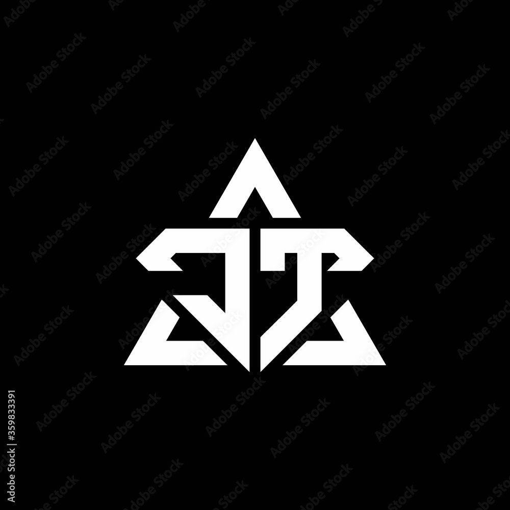 JT monogram logo with diamond shape and triangle outline Stock Vector ...