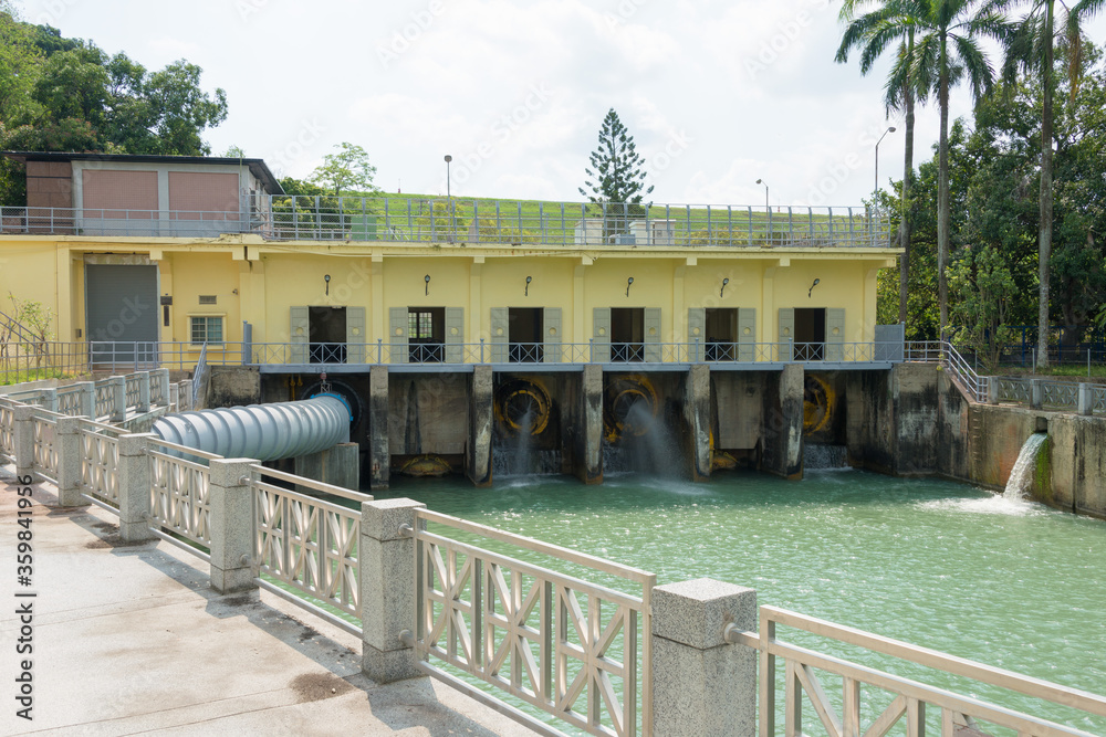 Wusanto Dam in Guantian District, Tainan, Taiwan. The dam was designed ...