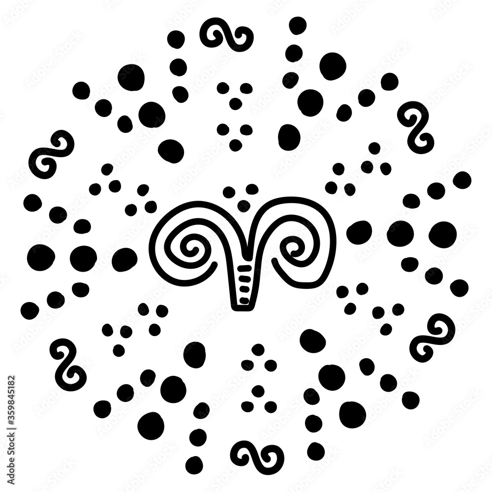 Ethnic pattern . Doodle art design elements. Ancient tribal symbols ...