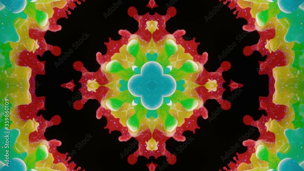 abstract symmetric 3D structures like liquid kaleidoscope in looped ...