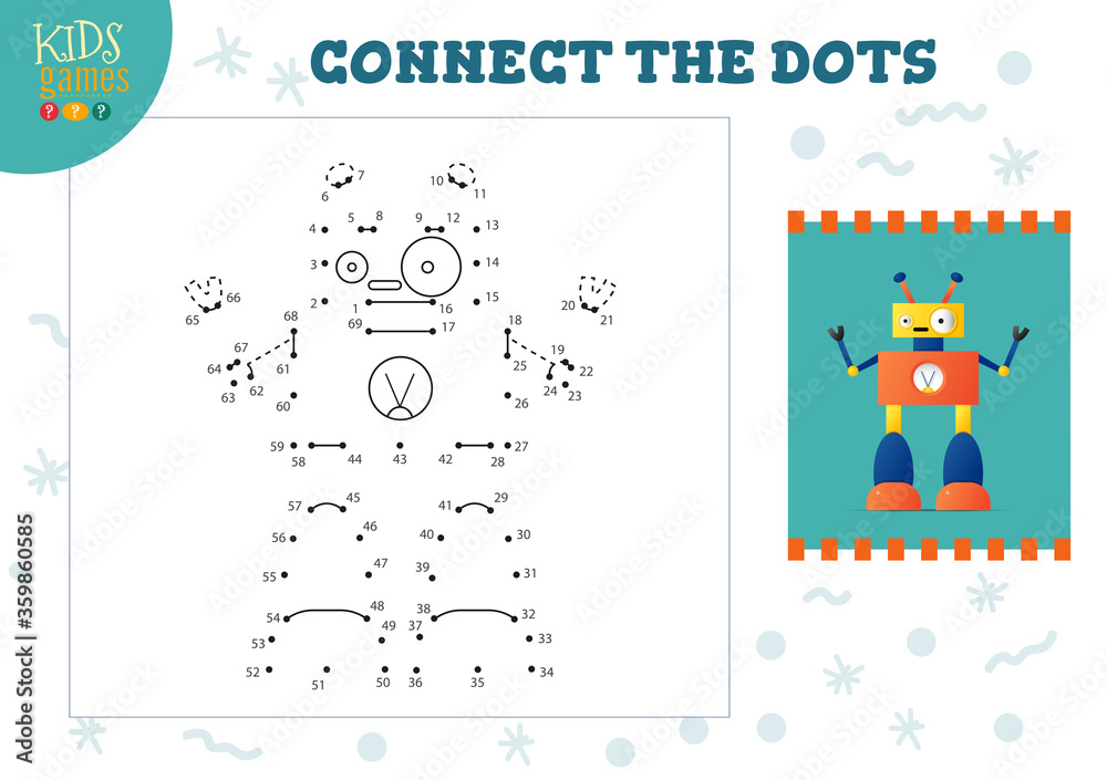 Connect the dots kids mini game vector illustration. Stock Vector ...