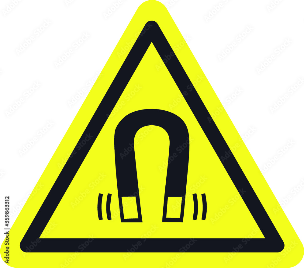 Magnet warning sign Stock Vector | Adobe Stock