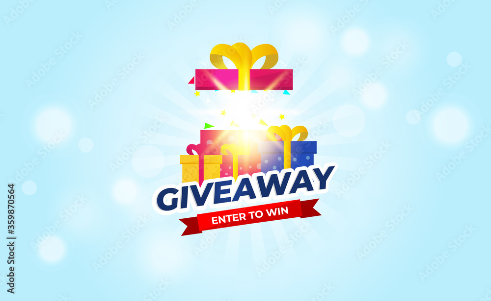Giveaway Banner Template Design For Social Media Post. Gift Offer ...