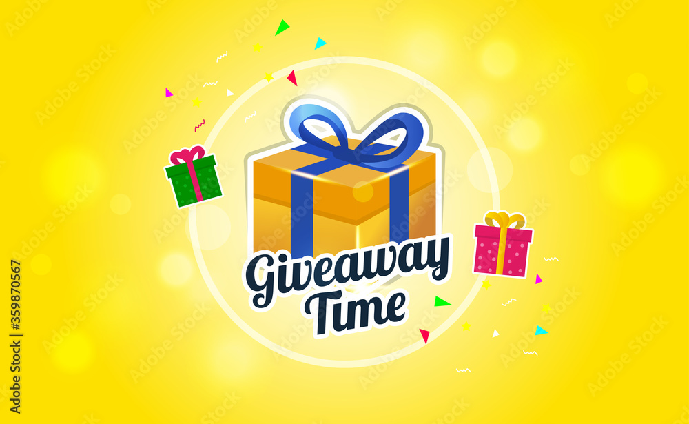 Giveaway Banner Template Design For Social Media Post. Gift Offer ...