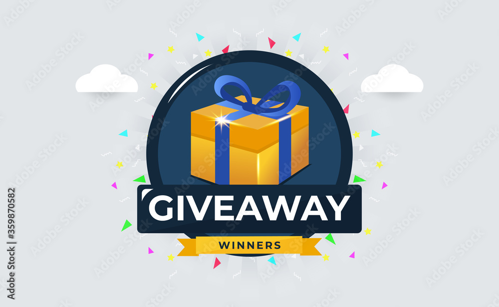 Giveaway Banner Template Design For Social Media Post. Gift Offer ...