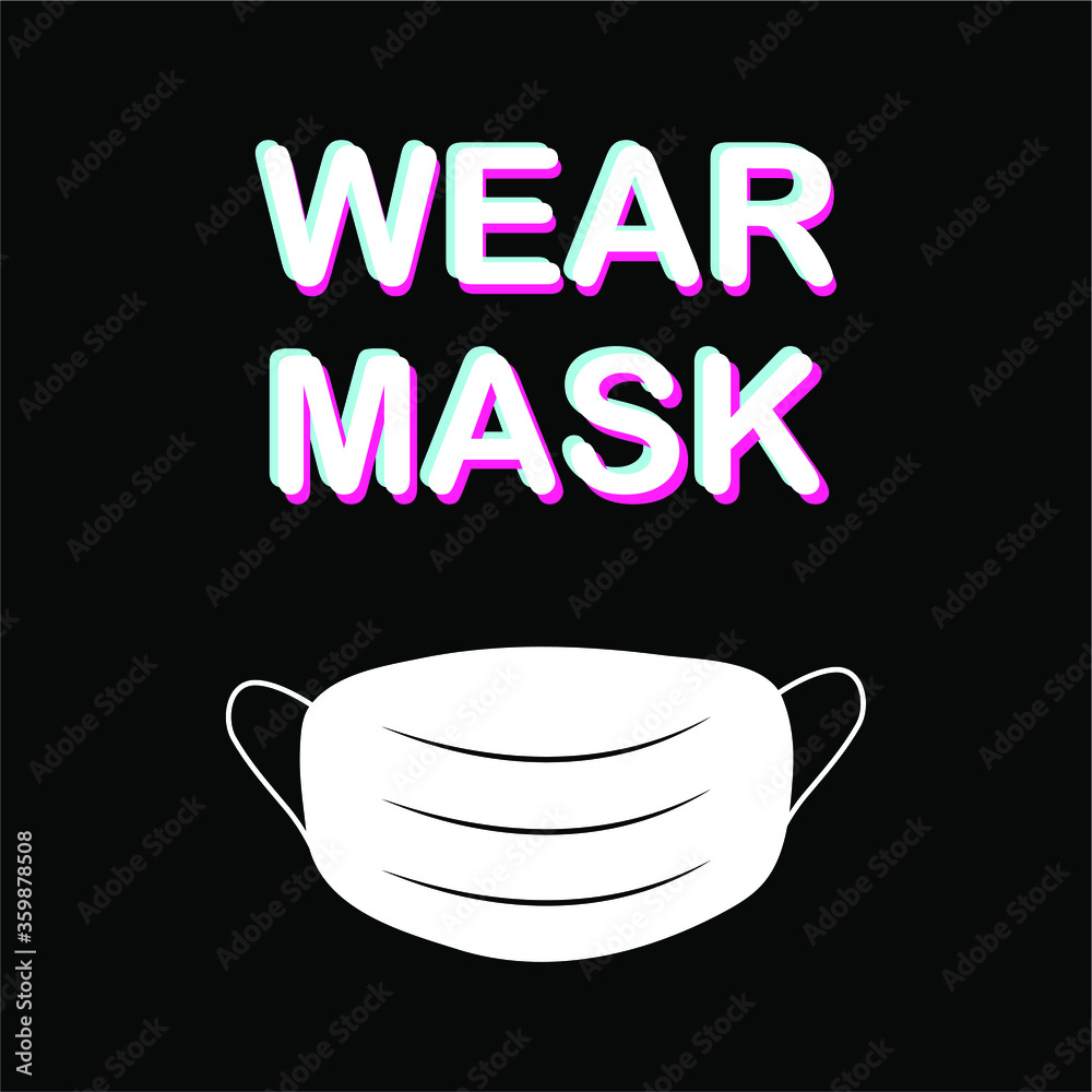 Wear a Mask Illustration. No Mask No Entry Policy Sign. Masked Shop ...