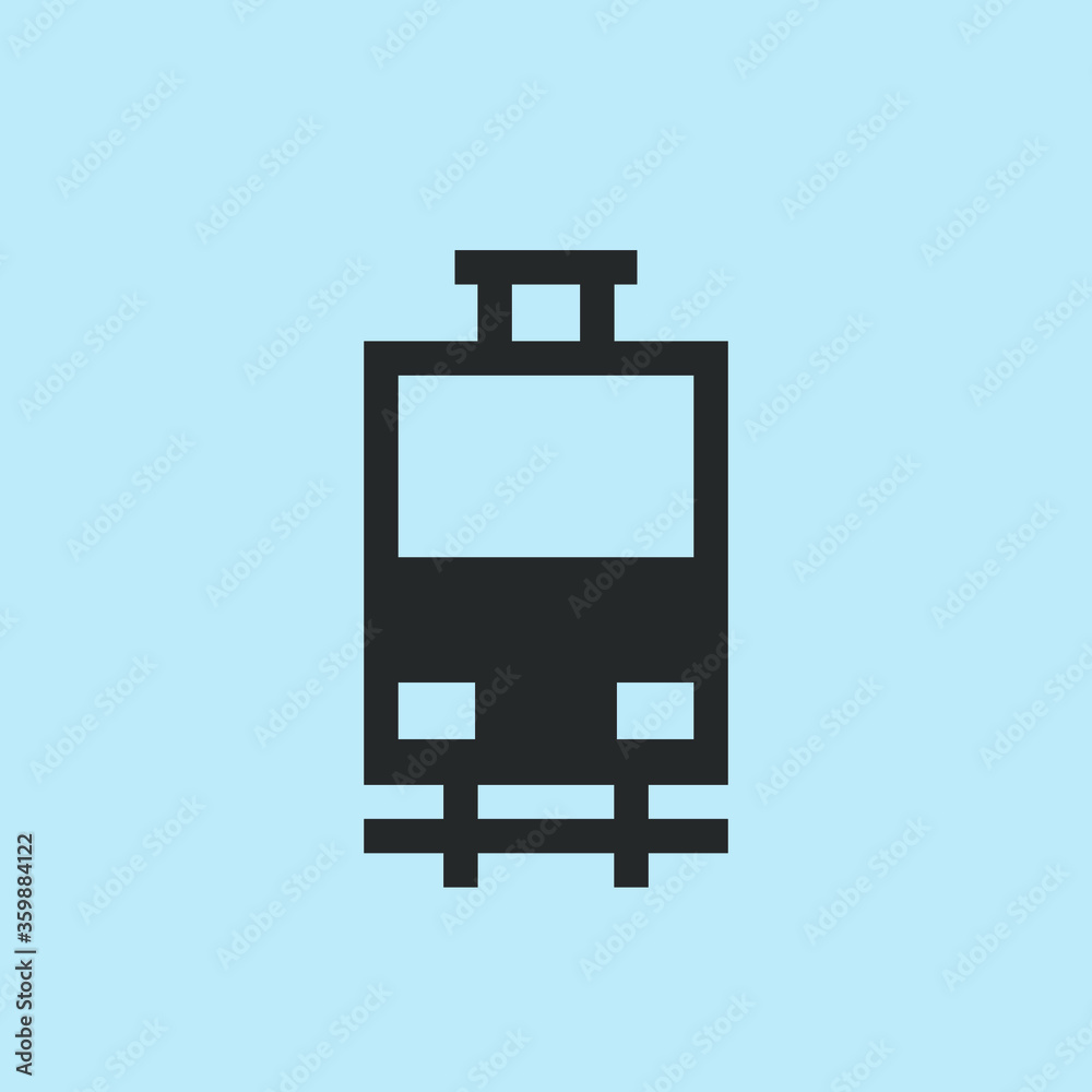 Tram station/stop icon. Light rail transit (LRT) pictogram, simple and ...