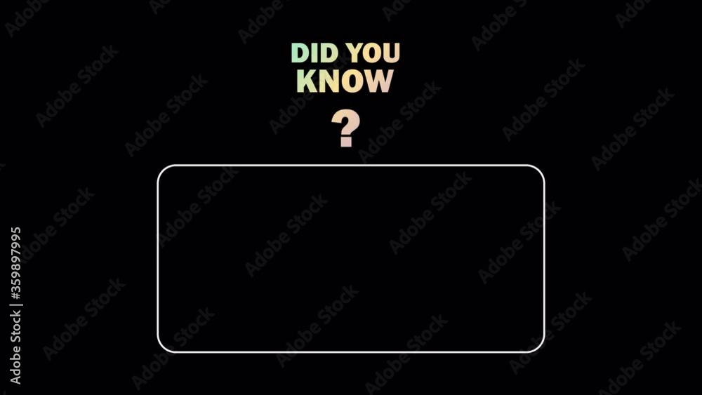 Did you know text. fun fact animation. Light bulb symbol. Gradient ...