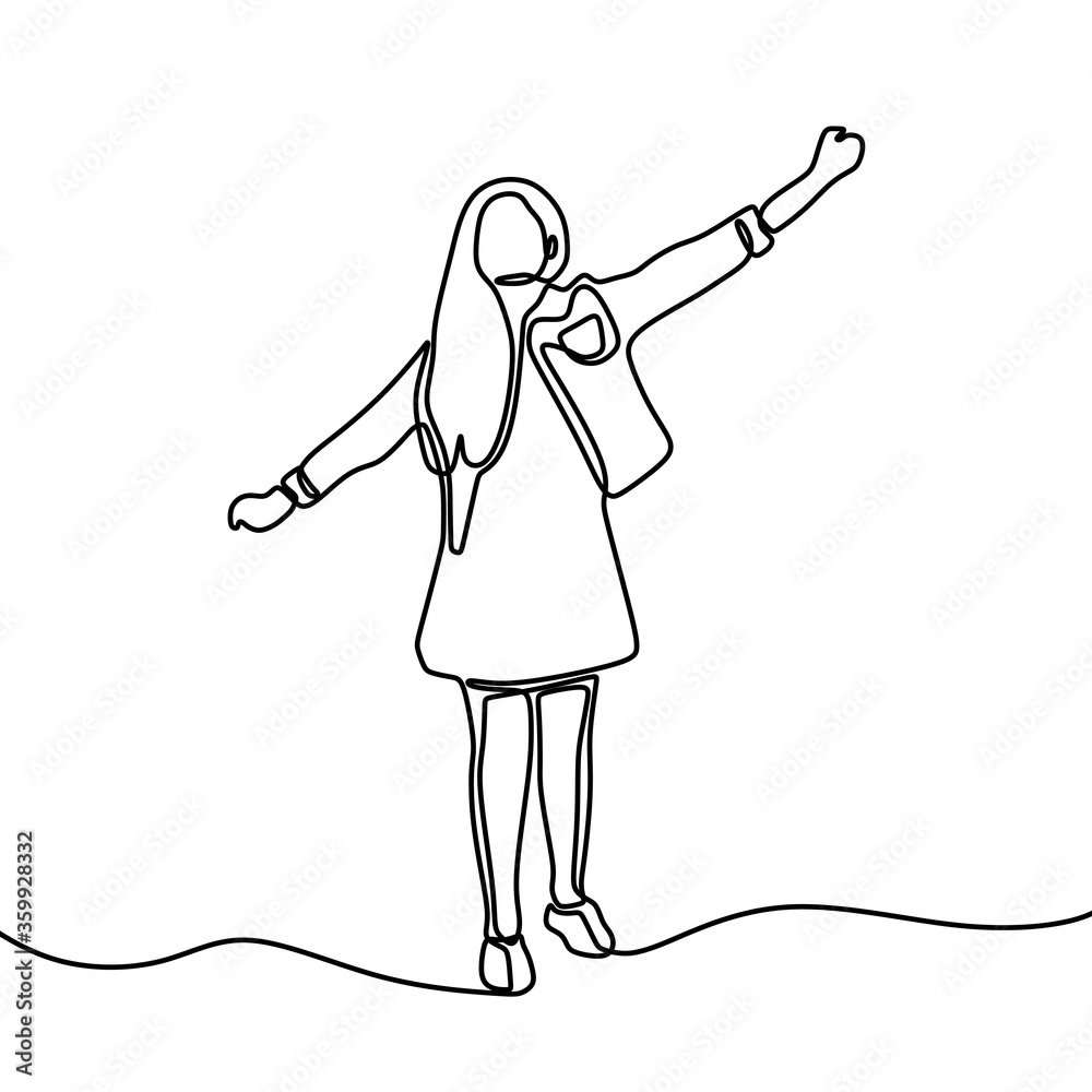 Woman Standing Up Drawing