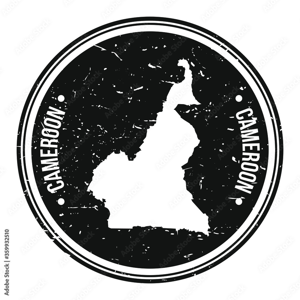 Cameroon Map Symbol Round Design Stamp Travel and Business. Stock ...