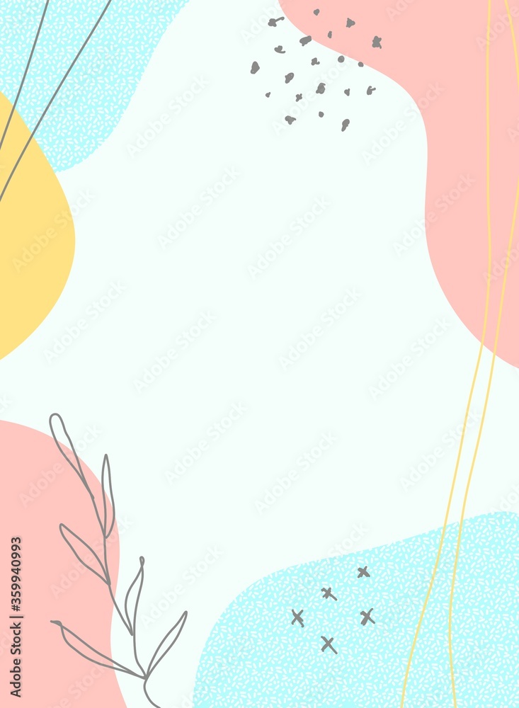 abstract memphis background. Cover template with trendy geometric ...