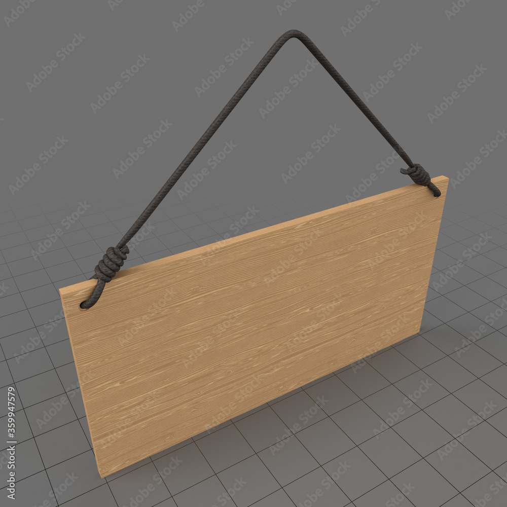 Hanging wooden sign Stock 3D asset | Adobe Stock