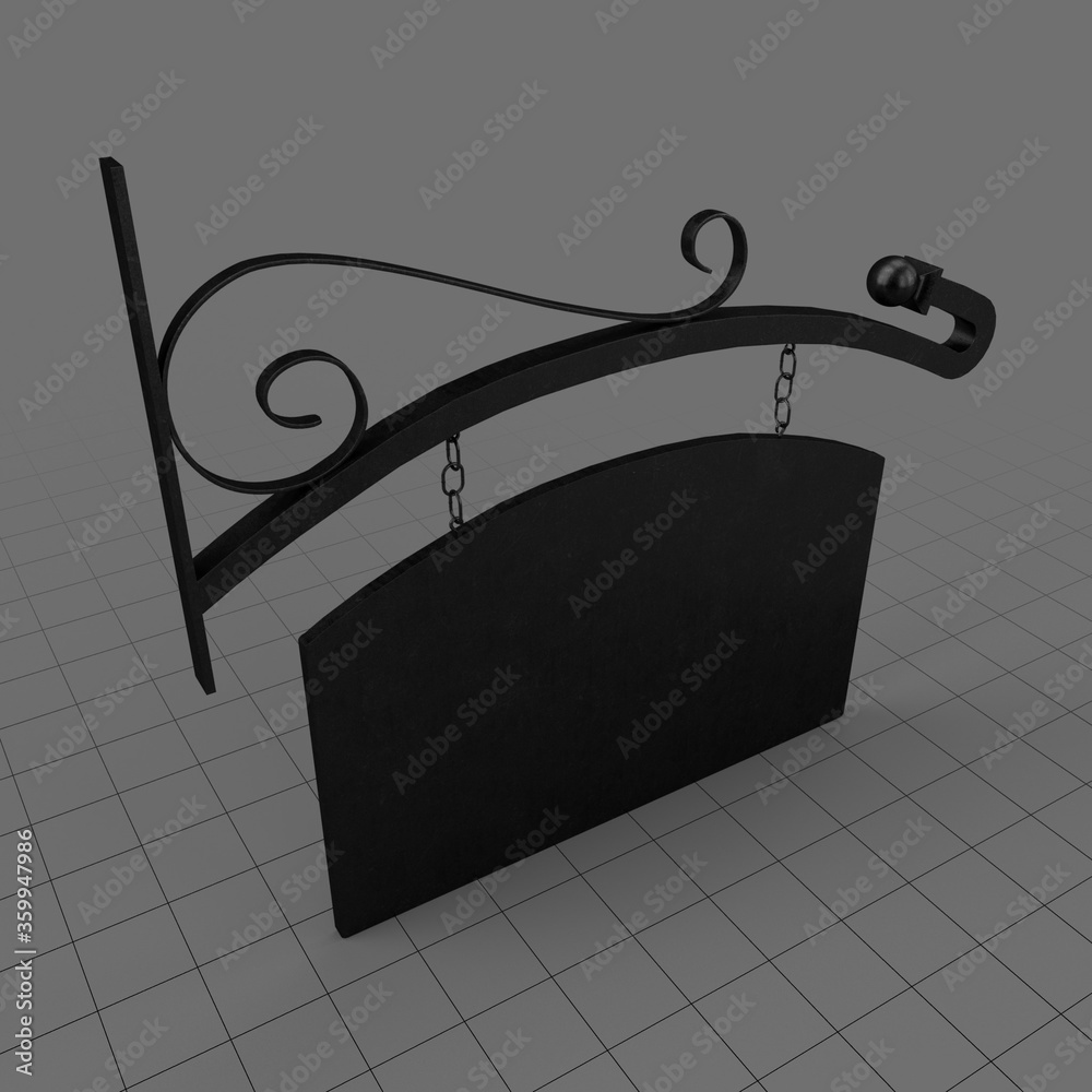 Curved hanging sign Stock 3D asset | Adobe Stock