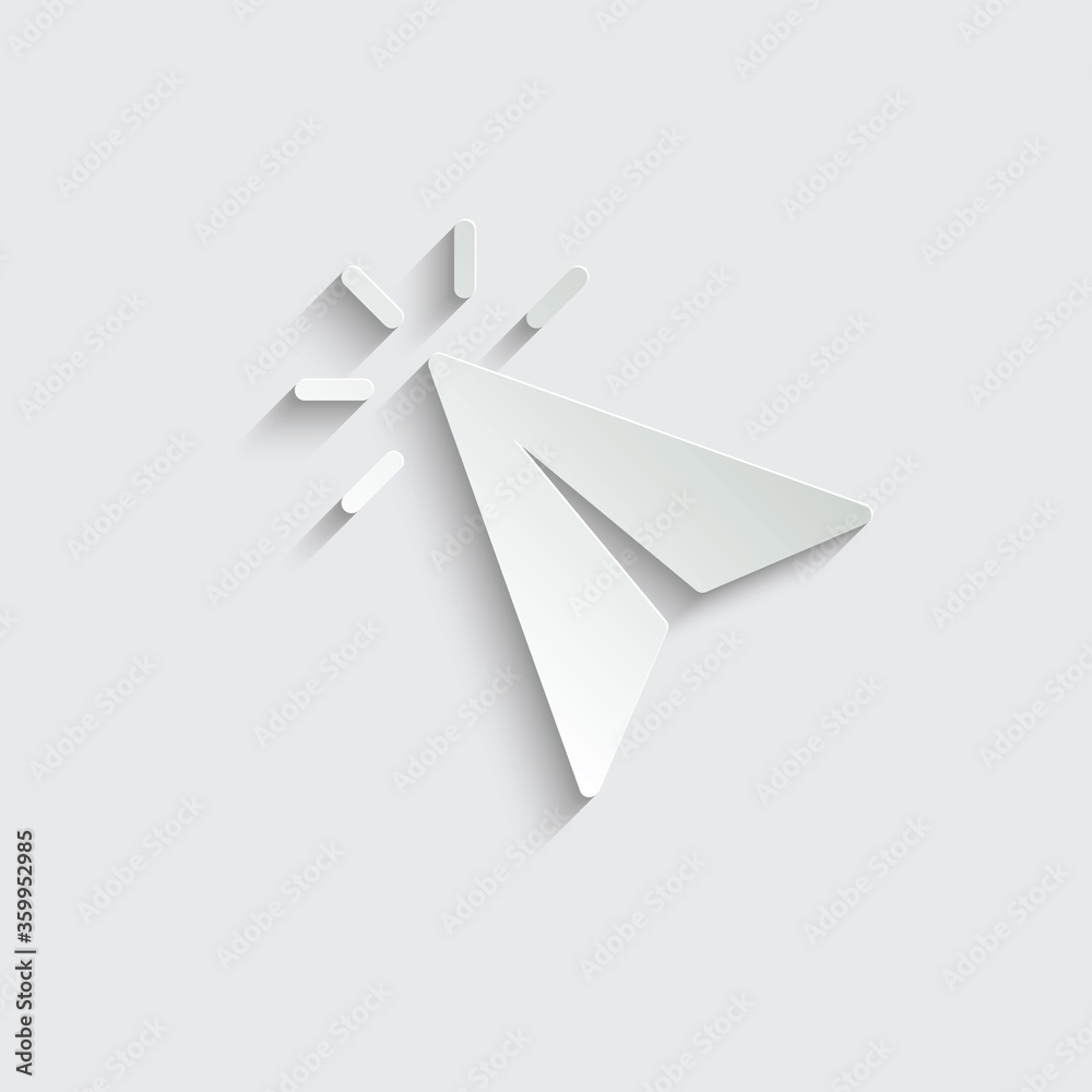 paper click icon. cursor symbol icon. mouse click symbol Stock Vector ...