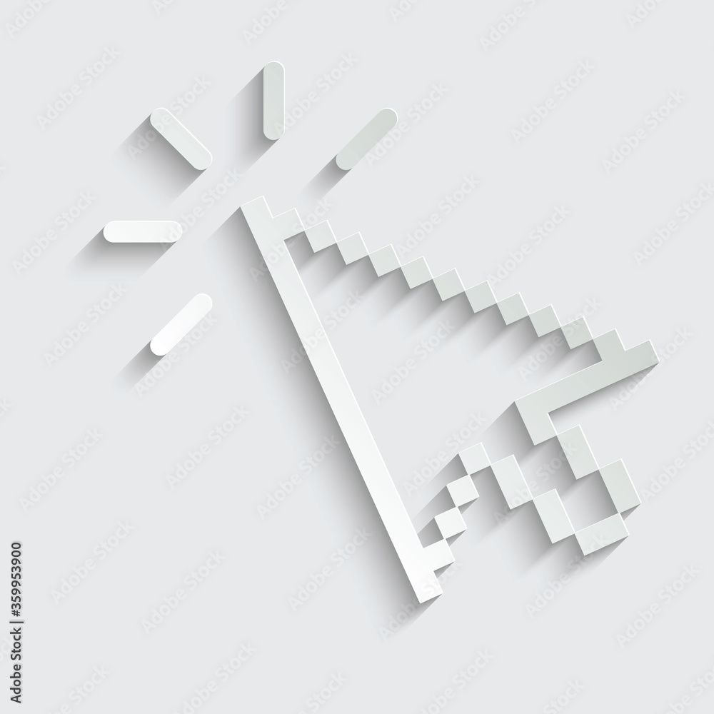 paper click icon. cursor symbol icon. mouse click symbol Stock Vector ...