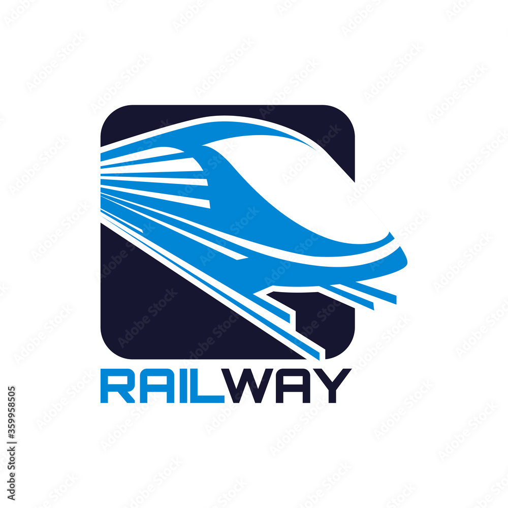 train railway logo isolated on white background. vector illustration ...