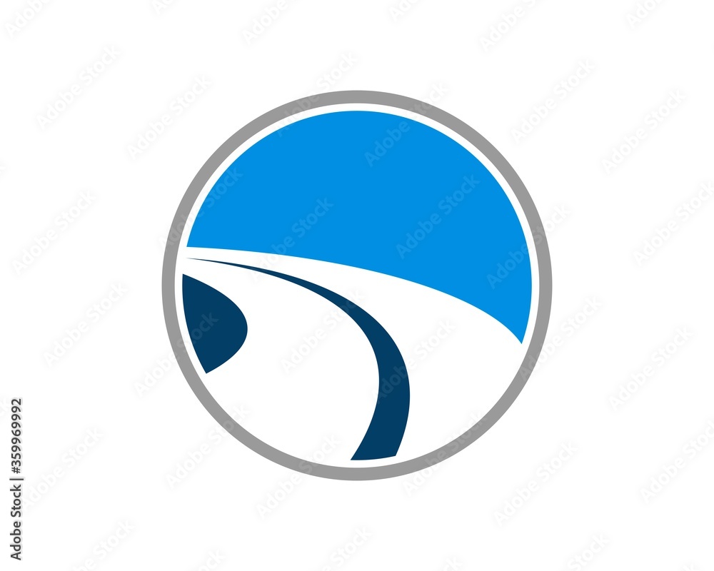 Circle shape with road inside Stock Vector | Adobe Stock