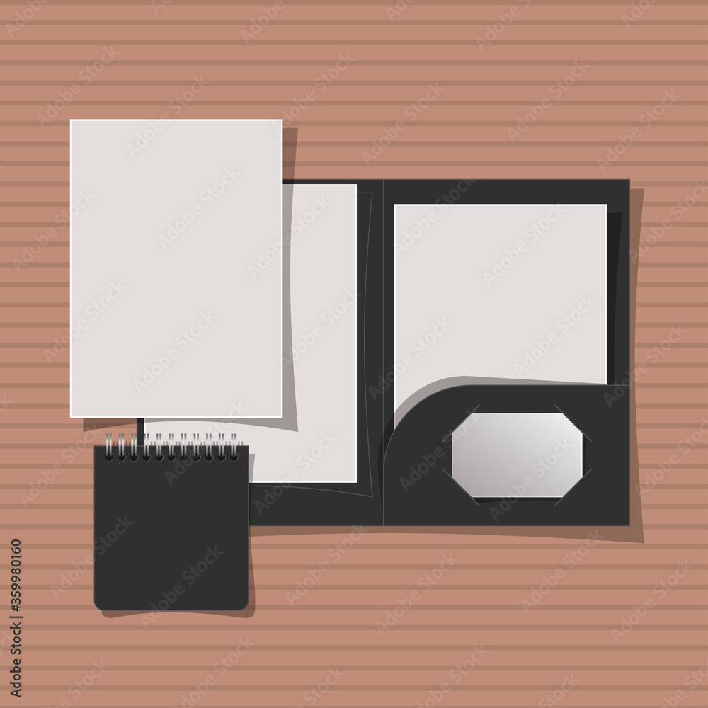 Mockup file and notebook design of corporate identity template and ...