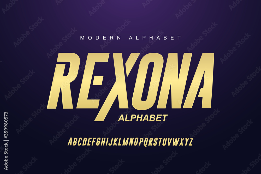 Elegant golden alphabet letters font set. Modern Custom gold Lettering ...