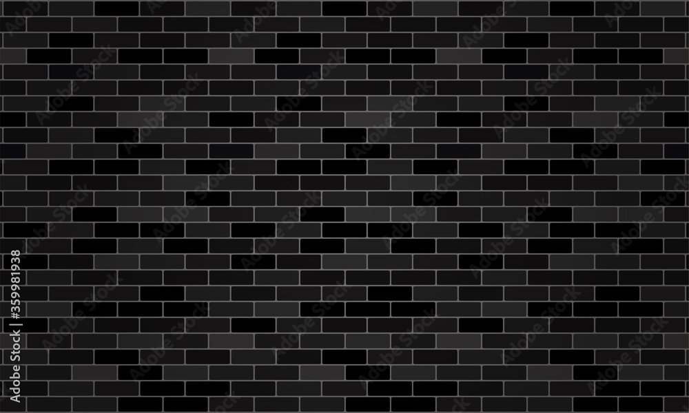 Black brick wallpaper background. Vector illustration. Stock Vector ...