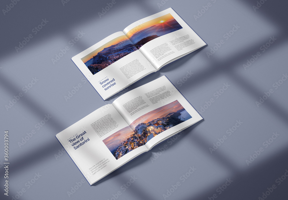 Realistic Square Catalogue Mockup Stock Template | Adobe Stock
