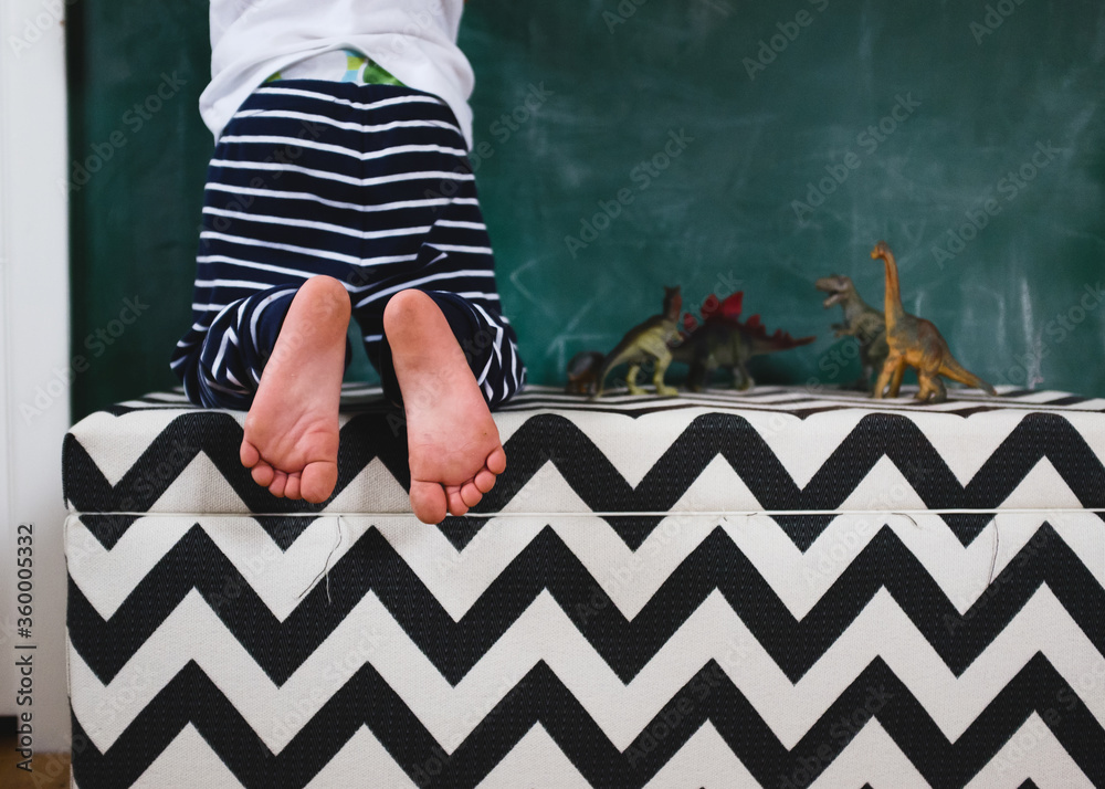 view of child's feet at chalkboard Stock Photo | Adobe Stock