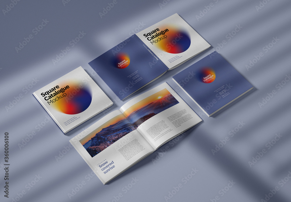 Realistic Square Catalogue Mockup Stock Template | Adobe Stock