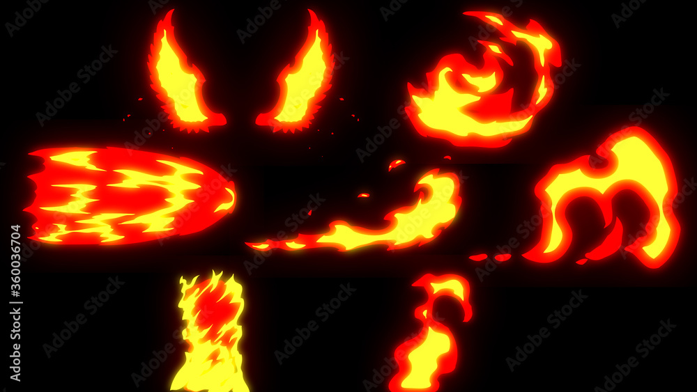 Cartoon Extreme Dynamic Flame Overlays Stock Template | Adobe Stock