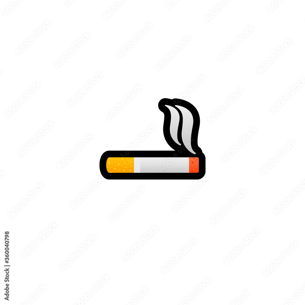 Cigarette Vector Icon. Isolated Nicotine Cartoon Style Emoji, Emoticon ...